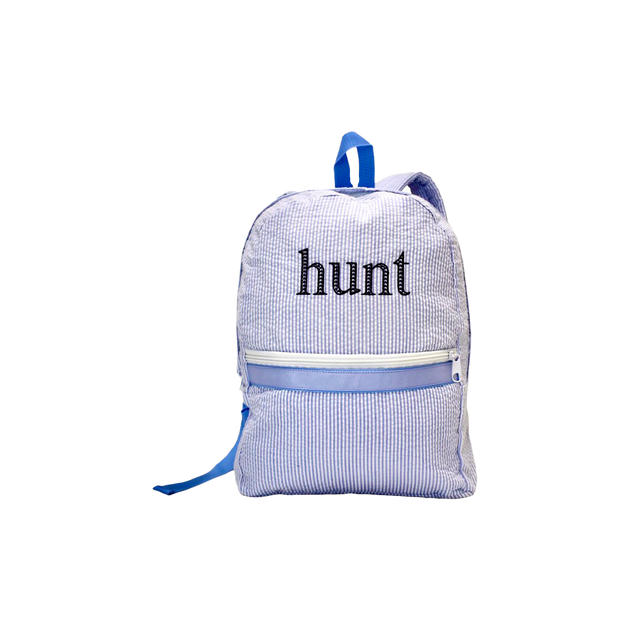 Baby Blue Seersucker Medium Backpack – Monograms on 4th
